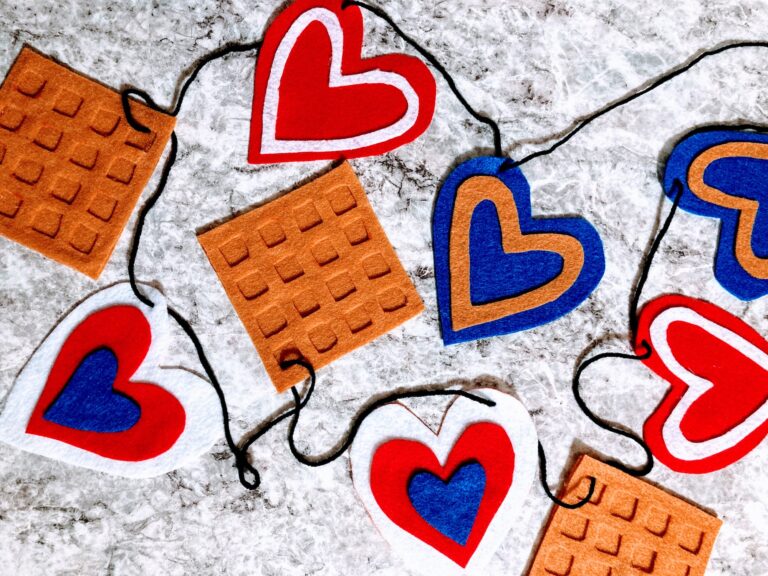 Galentine's Day Decorations: DIY Waffle Garland Banner